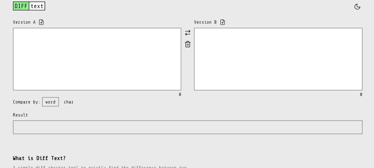 Diff Text - Dead simple text comparison | Steemhunt
